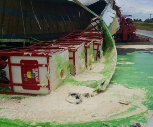 INQUINTE.CA | Mix of bright green and white salad dressing, mayo spills ...